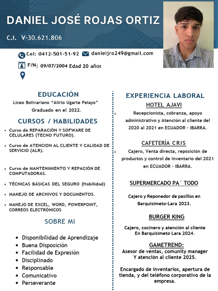 Curriculum Actualizado 2025 Daniel Rojas (3) | PDF