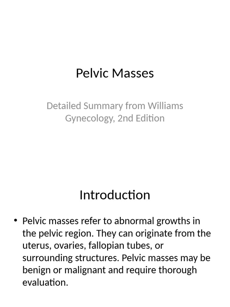Understanding Pelvic Masses: Causes & Symptoms | PDF