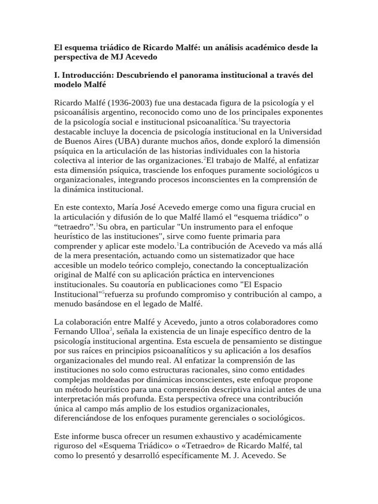 El Esquema Triádico de Ricardo Malfé | PDF | Psicoanálisis | Sicología