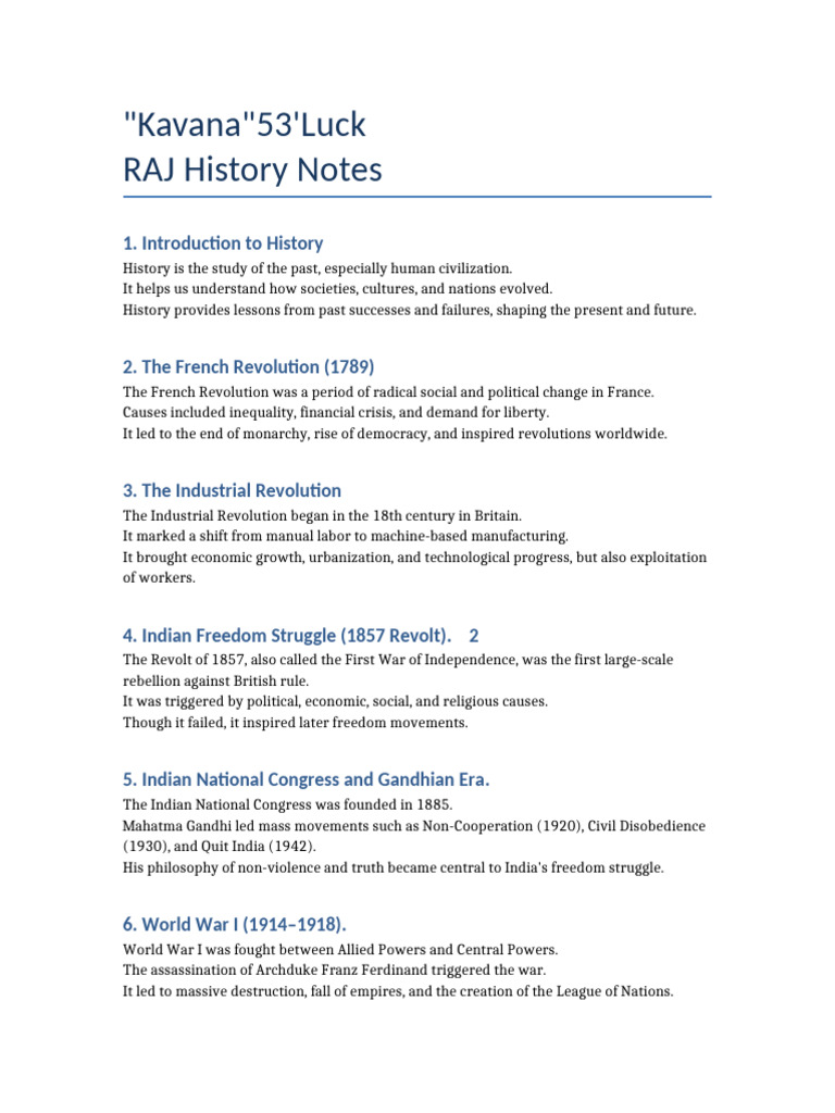 111 Raj History_Notes | PDF | Indian Independence Movement | Mahatma Gandhi