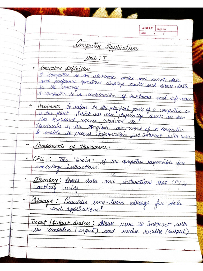 Bachelors of Business Administration Semester 1 Unit First Computer ...