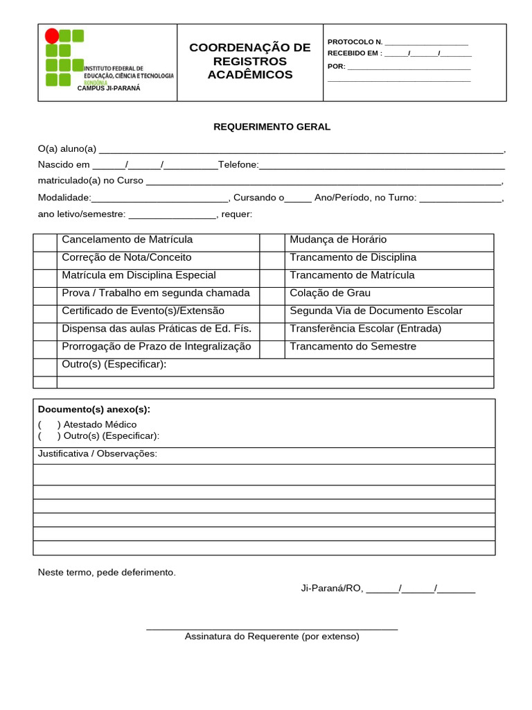 Requerimento Geral. | PDF