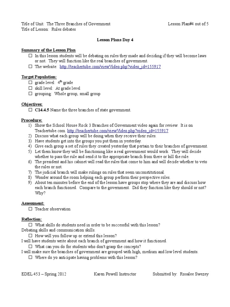 Civics Unit Lesson Plan | PDF | Lesson Plan | Pedagogy