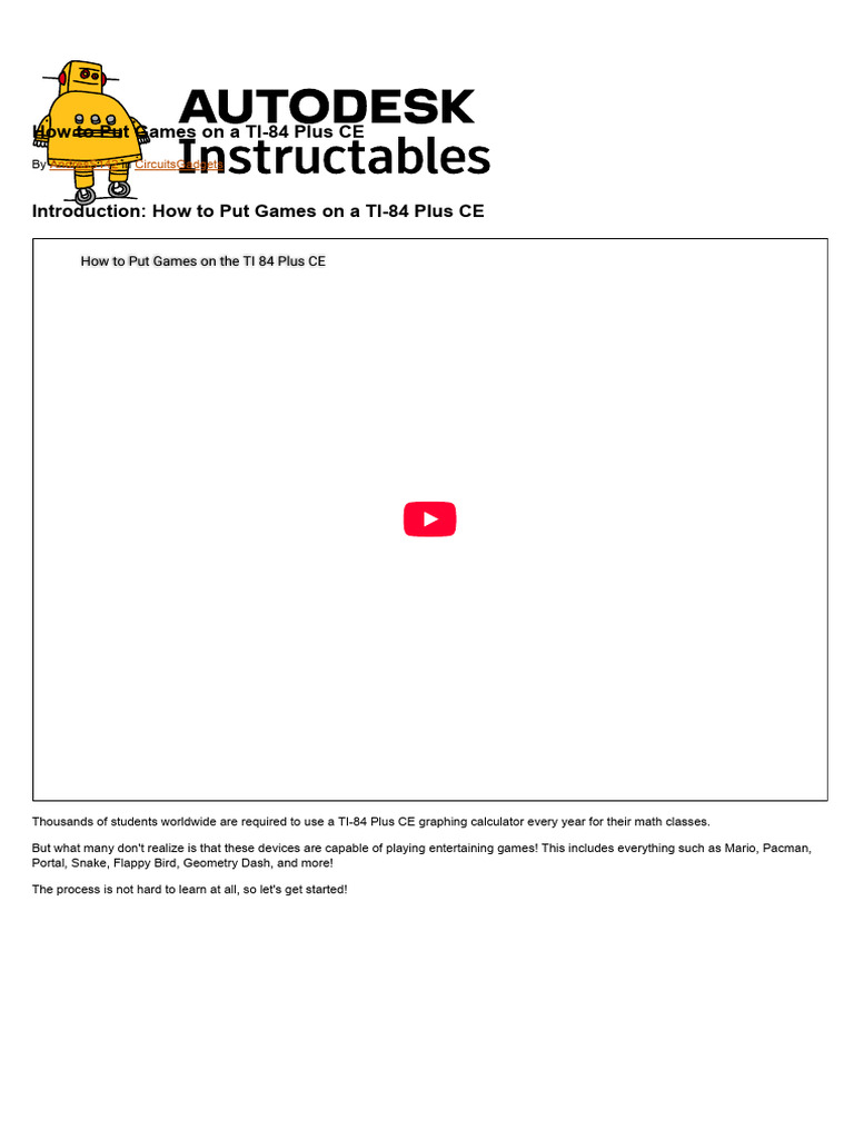 How To Put Games On A TI-84 Plus CE - 7 Steps - Instructables | PDF | Computing | Software