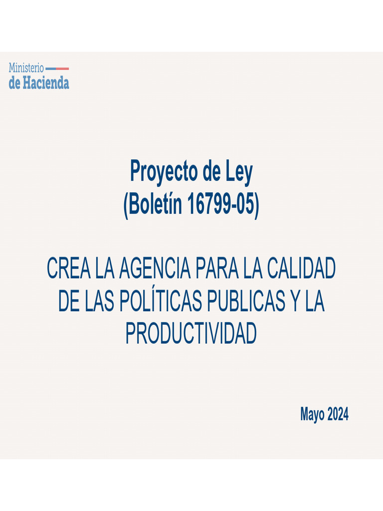 PDL Agencia Calidad de Politicas Pblicas - Comisin Hacienda Cmara 07052024 | PDF ...
