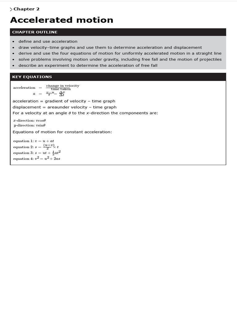 workbook专题练习 2 | PDF | Acceleration | Velocity