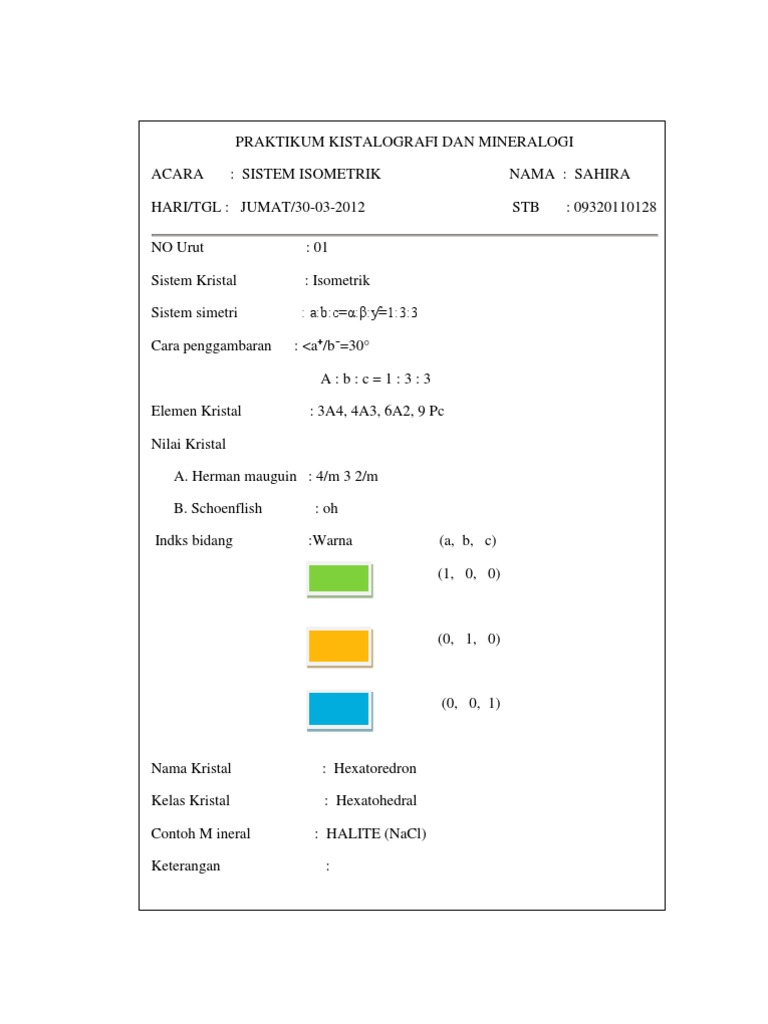 Praktikum Kristalografi Dan Mineralogi | PDF | Sains & Matematika