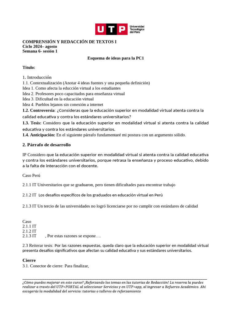 S06_s1-Esquema-PC1_FXLIJG_LVZGJJ[1] | PDF | Aprendizaje | Enseñando