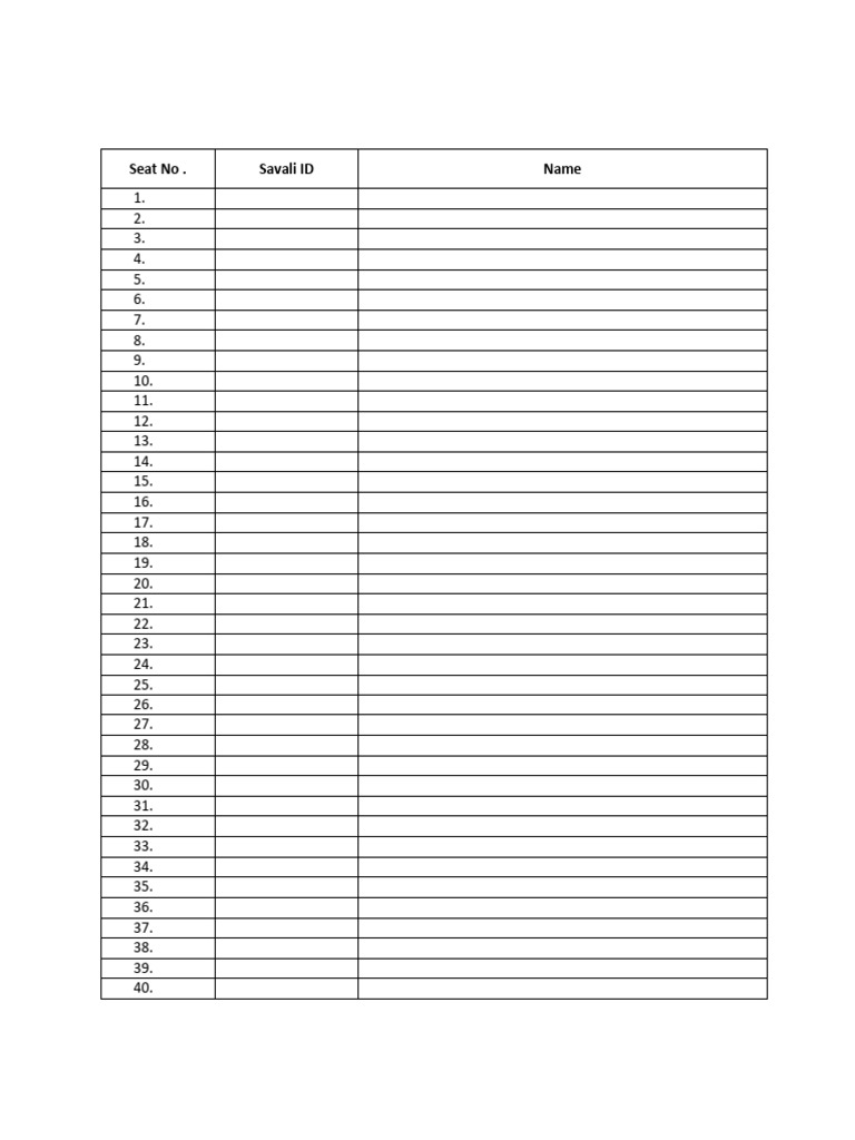 Classroom Seating Arrangement List | PDF