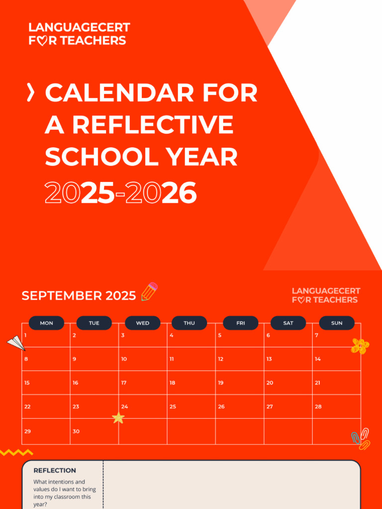 Calendar For Reflective School Year 2025-2026 | PDF