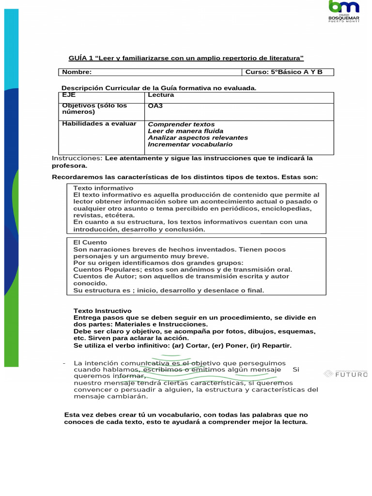 Guía-Lenguaje-5° Textos Informativos | PDF | Camello