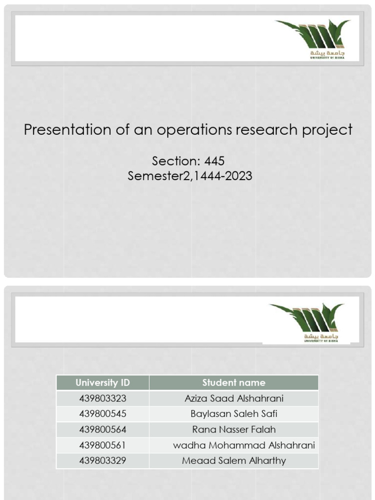 Operations Research Project | PDF | Linear Programming | Mathematical ...