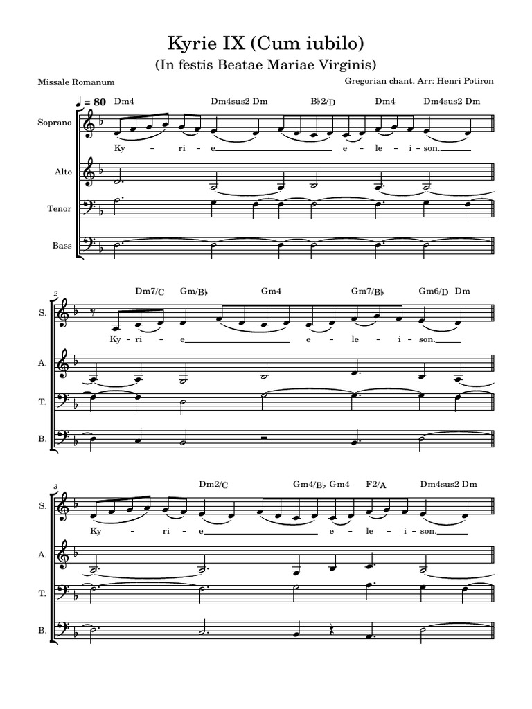 Canto Gregoriano: Kyrie IX Arranjo | PDF | Música à capela | Música de ...