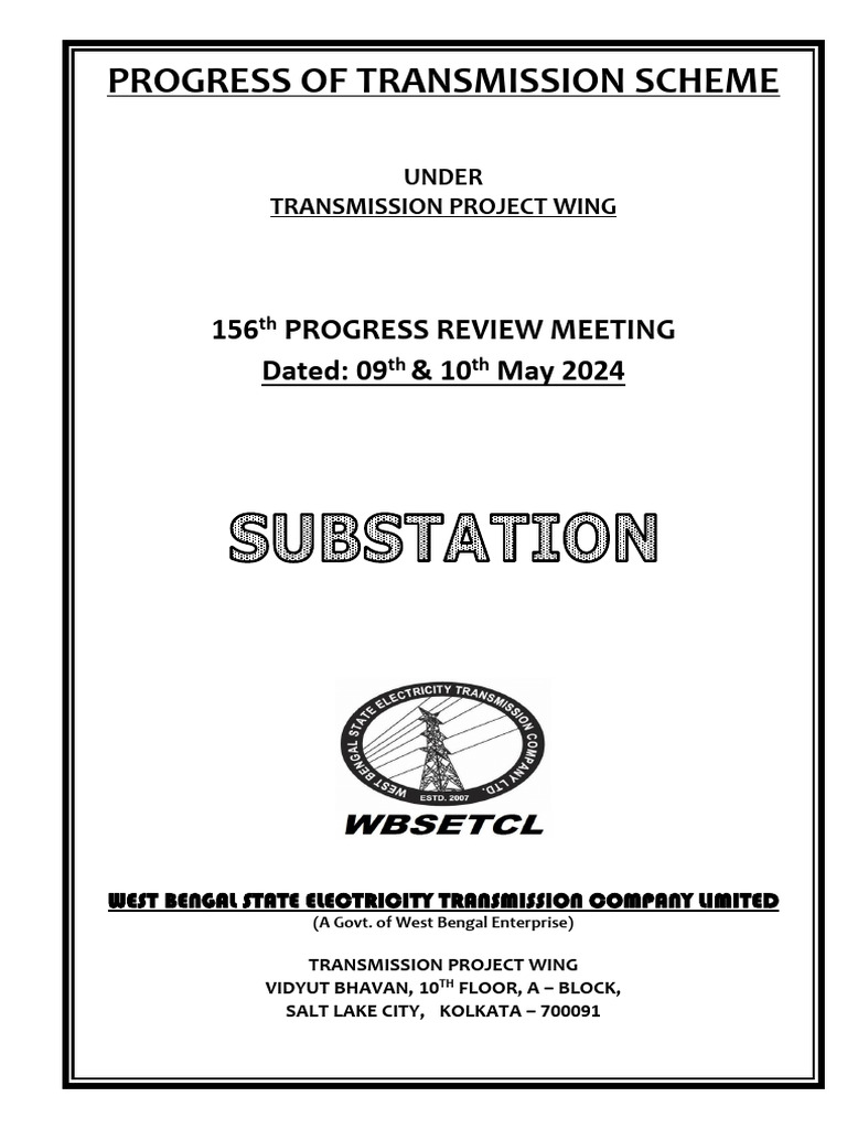 156 PRT Meeting Book For Substation - (May'2024) | PDF | Power ...