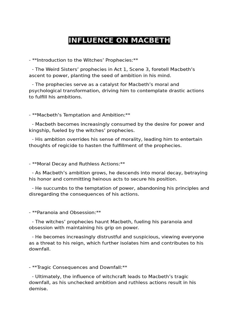 Influence On Macbeth | PDF