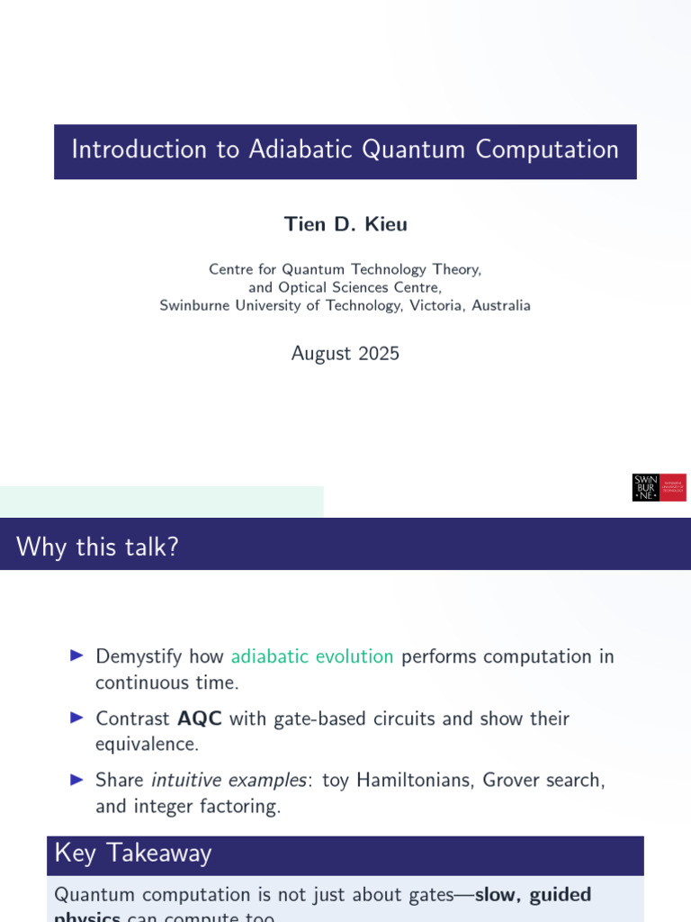 Slide 68a8159edf9b69.60980740 Introduction To Adiabatic Quantum Computation 2 | PDF | Quantum ...