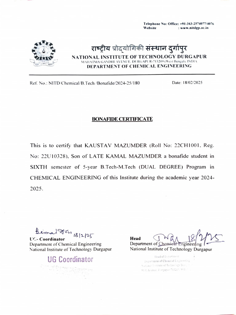 Bonafied Kaustav | PDF