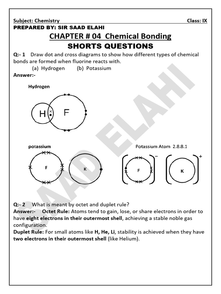 Class 9 Chemistry: Chemical Bonding Notes | PDF | Chemical Bond | Ionic ...
