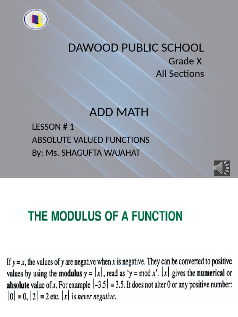 Modulus Functions 1 | PDF