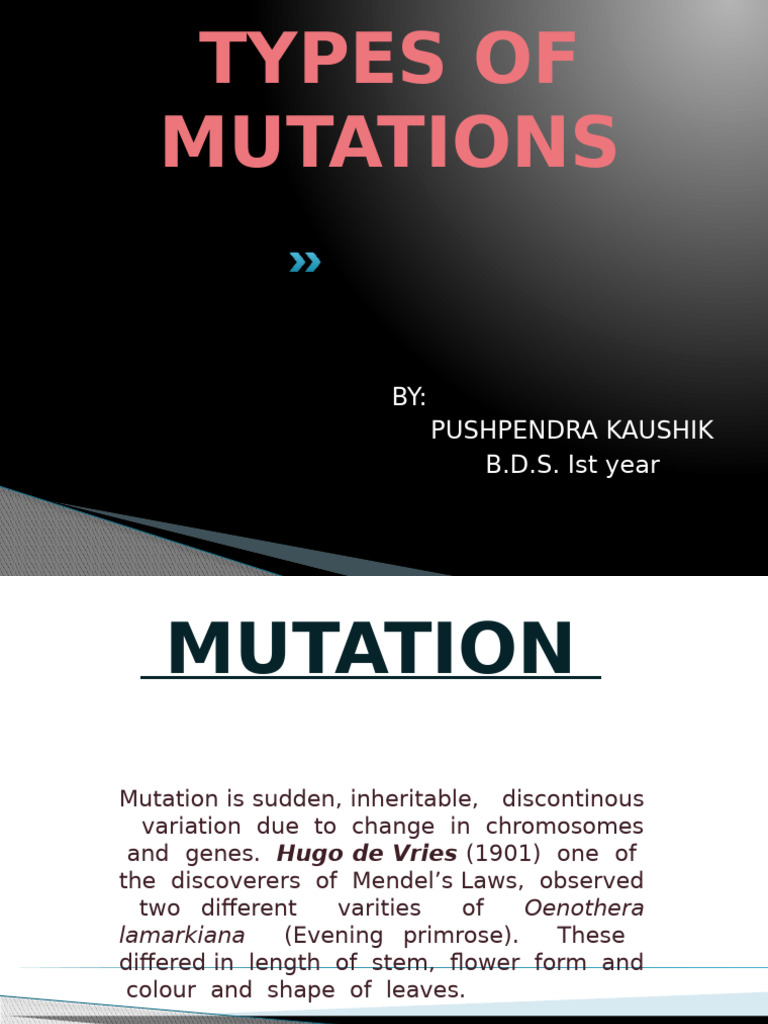 Types of Mutations | PDF | Point Mutation | Genetic Code