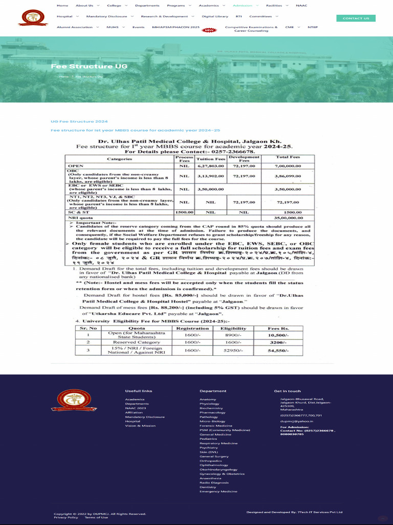 Dr. Ulhas Patil Medical College, Jalgaon 2024-25 | PDF