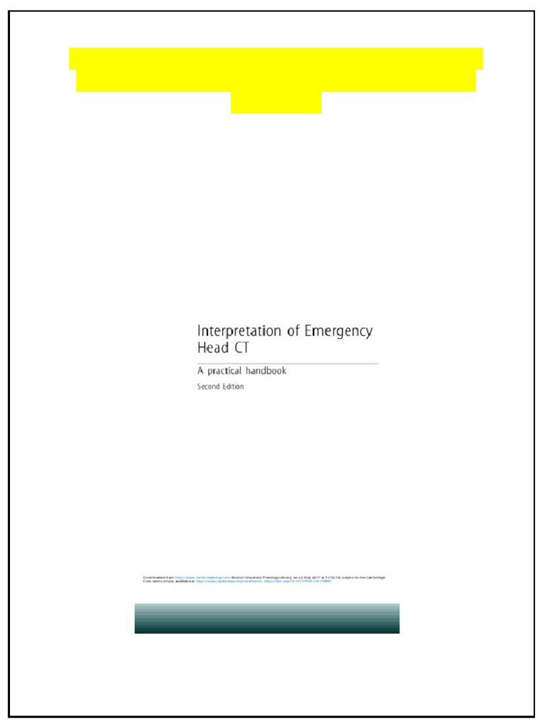 Interpretation of emergency head CT A practical handbook 2nd Edition ...