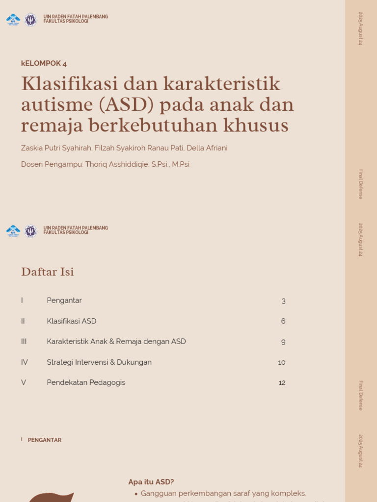 Klasifikasi dan Karakteristik ASD Anak | PDF