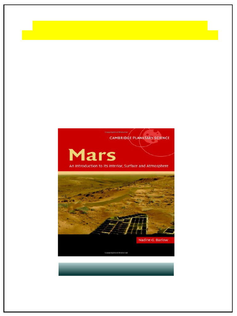Mars an introduction to its interior surface and atmosphere 1st Edition ...