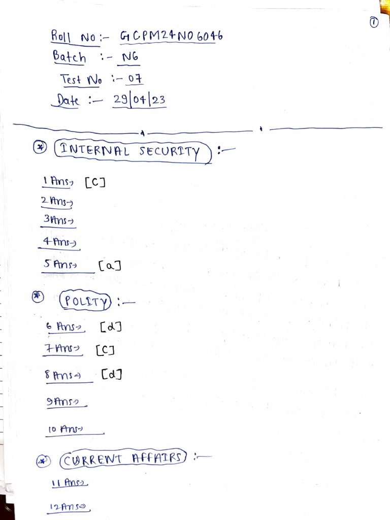 Test No-7 (N-6) | PDF