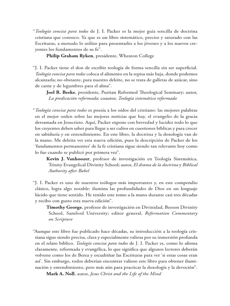 Teología Concisa: Fundamentos Cristianos | PDF | Dios | Biblia