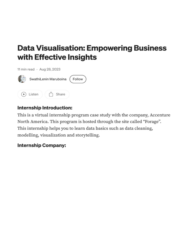 Data Visualisation - Empowering Business With Effective Insights - by SwathiLenin Maruboina ...