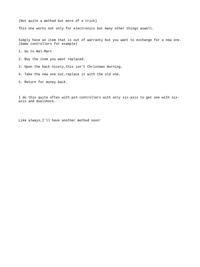 Warran Trick. | PDF