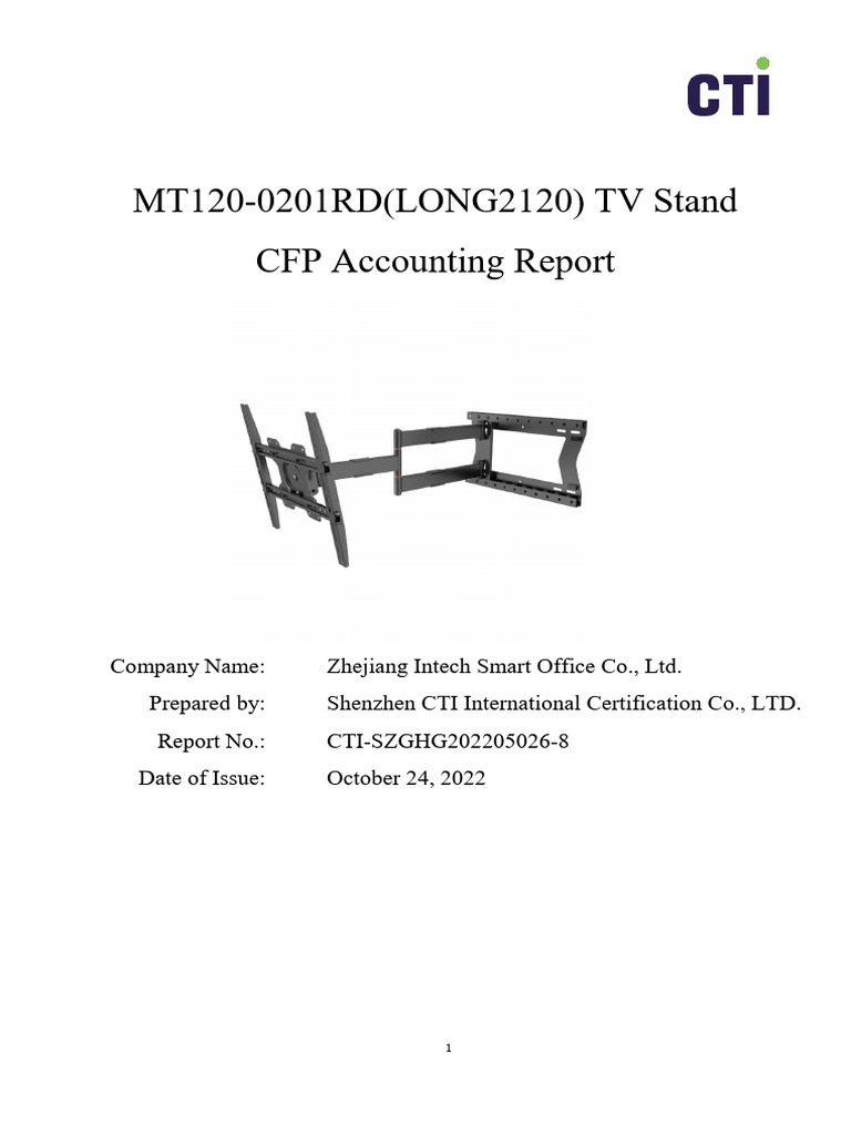 MT120-0201RD TV Stand CFP Report | PDF | Life Cycle Assessment | Carbon ...