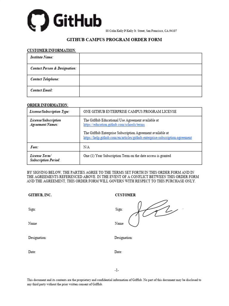 Campus Program Order Form | PDF