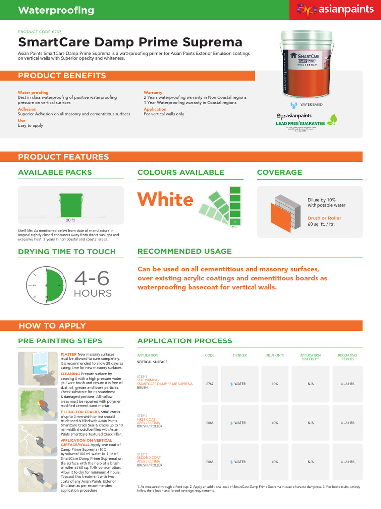 Damp Prime Suprema | PDF | Paint | Materials