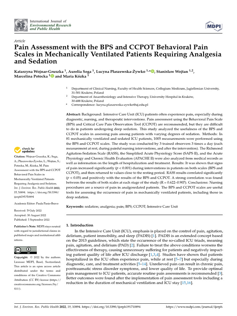 Pain Assessment Case Study | PDF | Pain | Intensive Care Unit