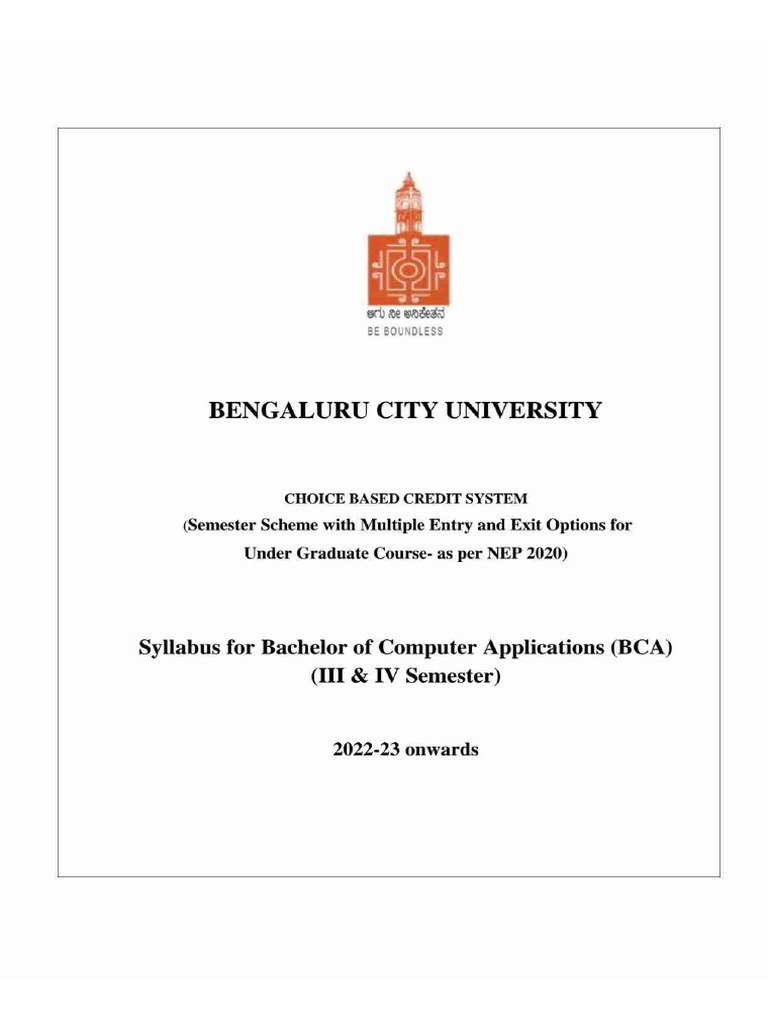 BCA III Semester Syllabus | PDF