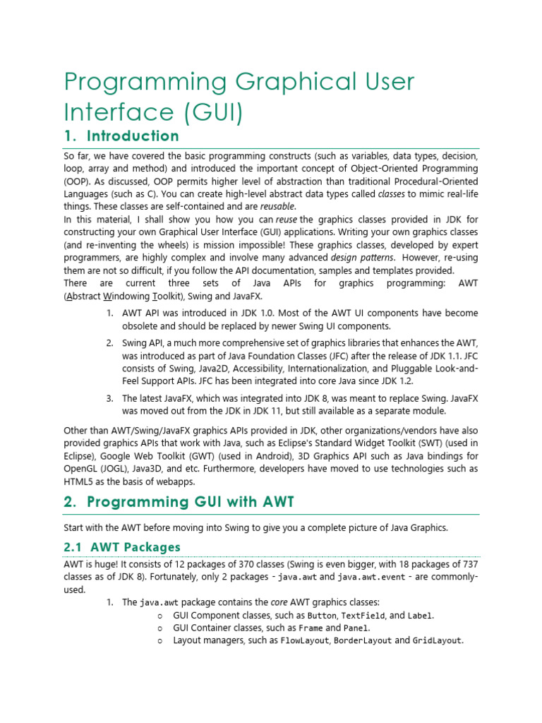 JAVA GUI | PDF | Method (Computer Programming) | Systems Architecture