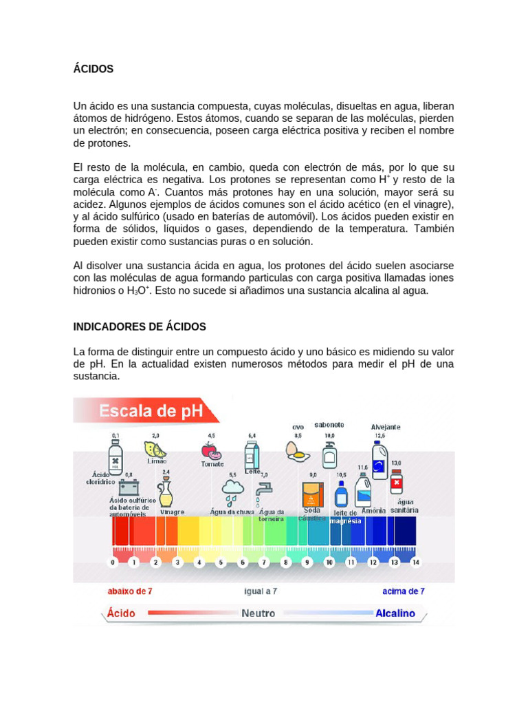 ÁCIDOS | PDF | Ácido | Gases