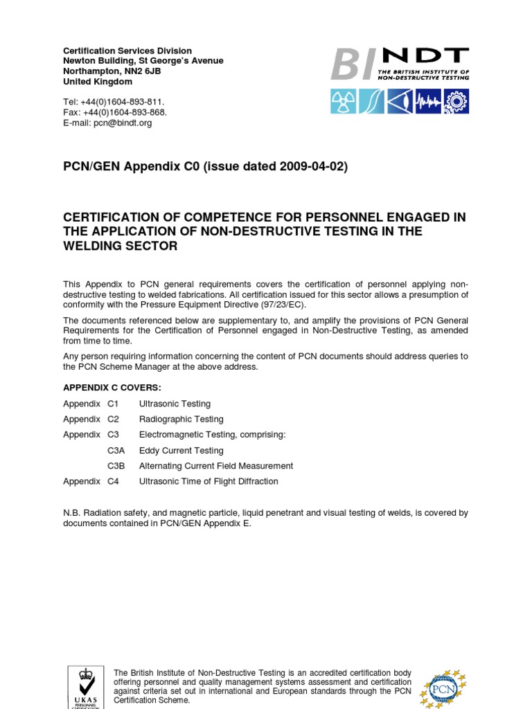 PCN/GEN Appendix C0 (Issue Dated 2009-04-02) | PDF
