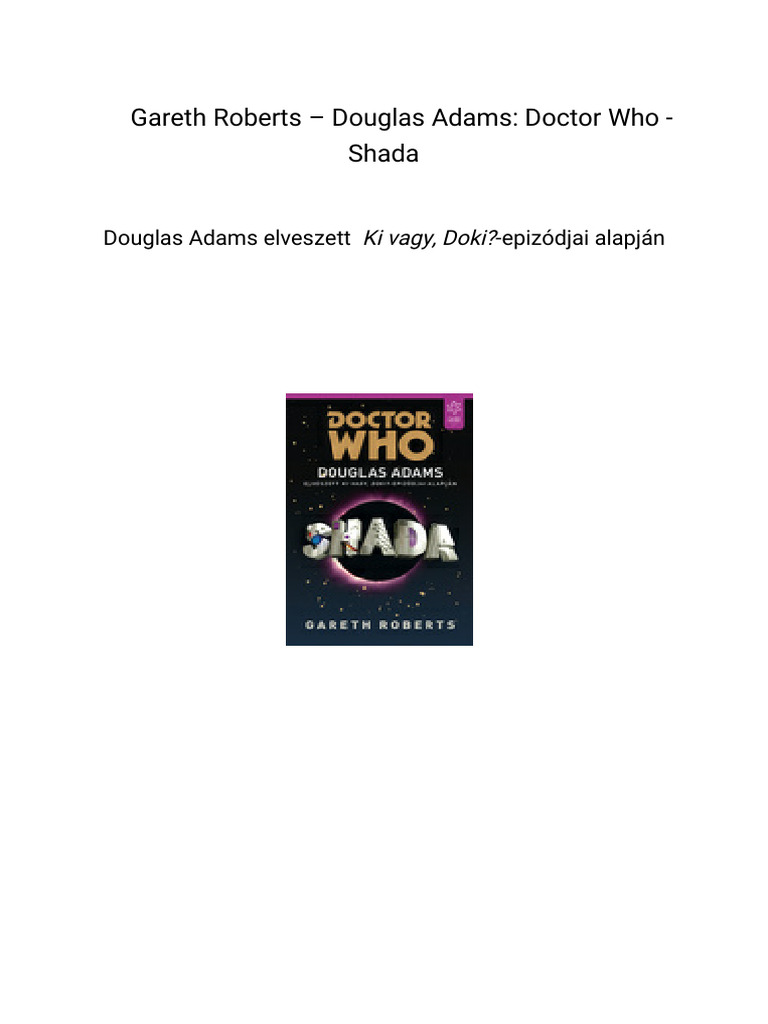 05 - Gareth Roberts, Douglas Adams - Shada | PDF