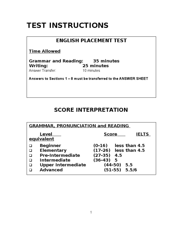 English Placement Test | Linguistics | Semiotics