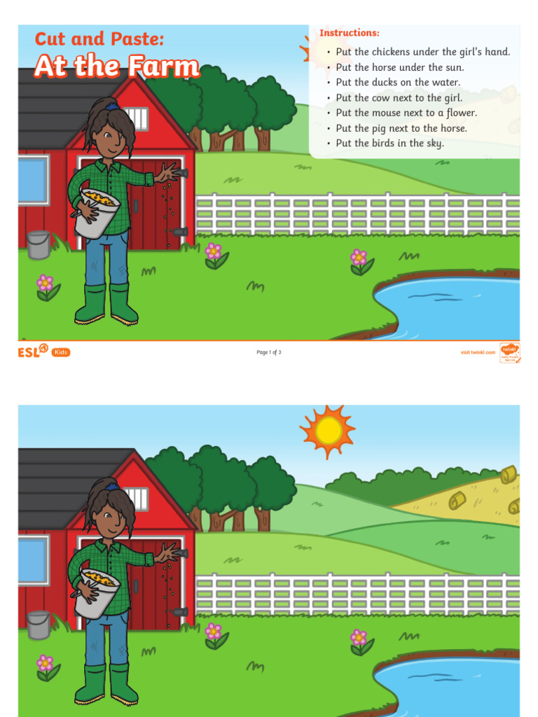 Farm Animal Placement Activities | PDF | English As A Second Or Foreign ...