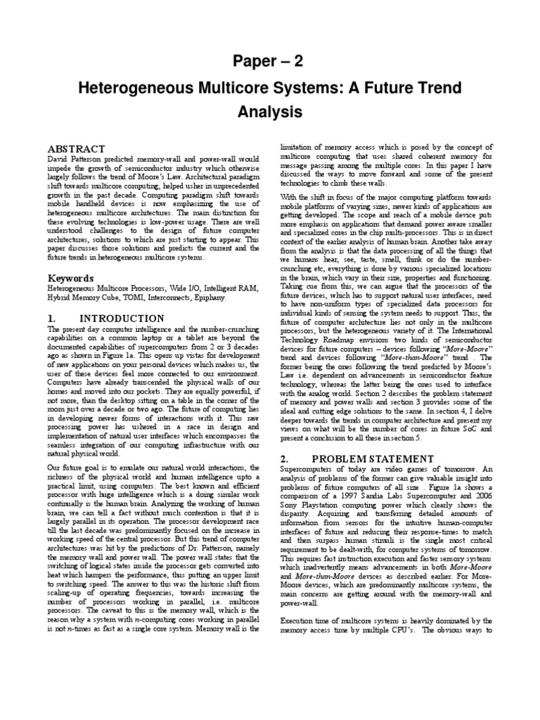 Heterogeneous Multicore Systems: A Future Trend Analysis | PDF | Multi ...
