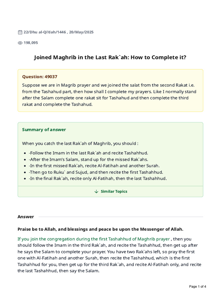 Islamqa Info en Answers 49037 Joined Maghrib in The Last Rak'ah How To ...