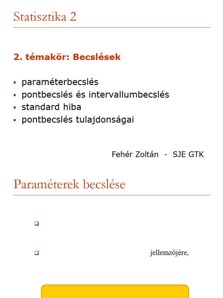 Statisztika - Becslések | PDF