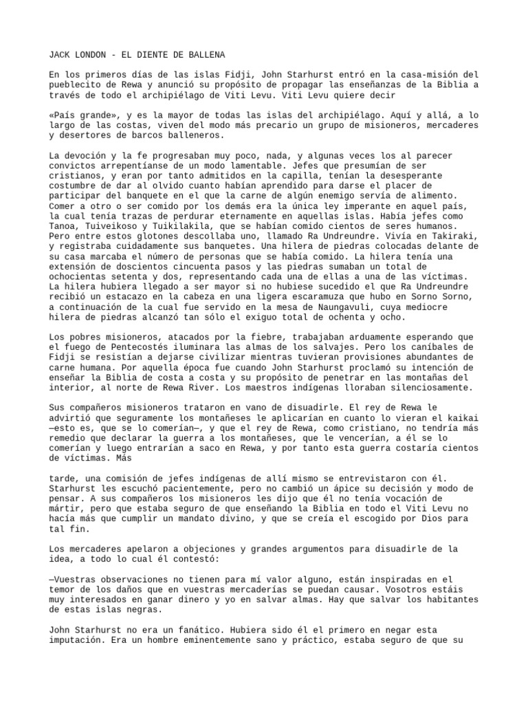 Jack London - El diente de ballena | PDF