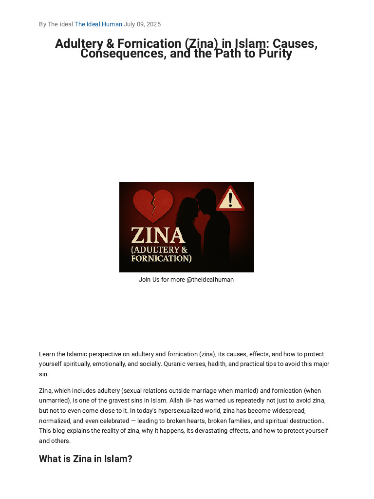 Zina in Islam: Causes and Solutions | PDF | Abrahamic Religions