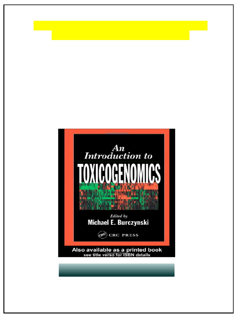 An introduction to toxicogenomics 1st Edition Michael E. Burczynski digital version 2025 | PDF ...