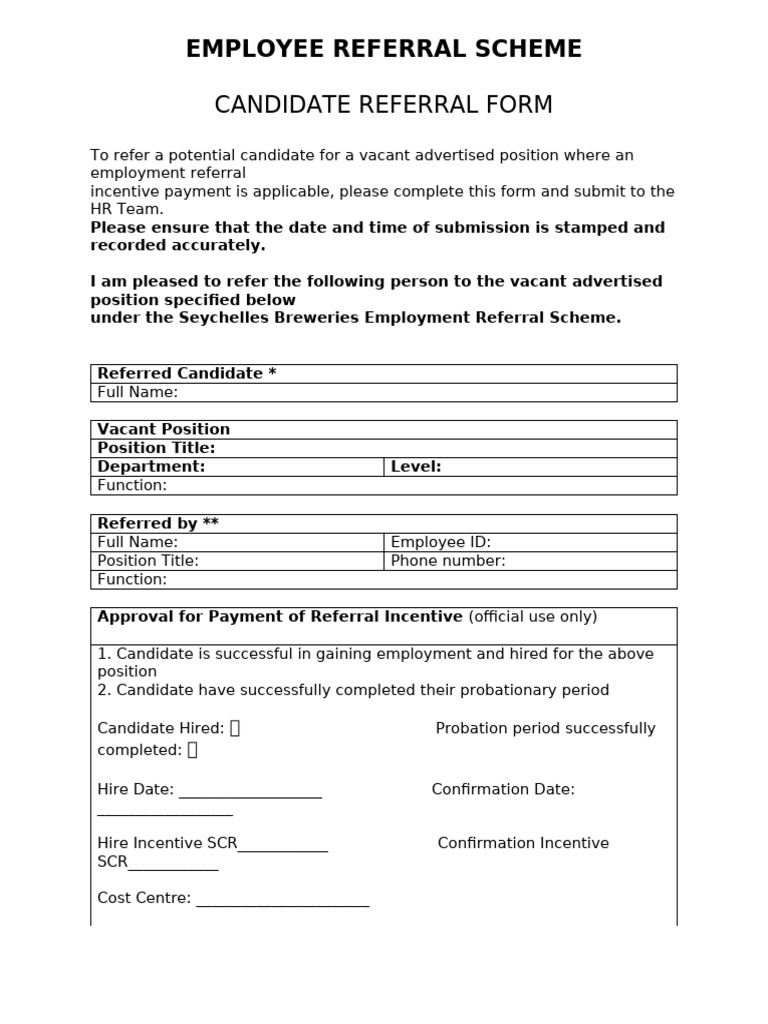 Employee Referral Scheme | PDF